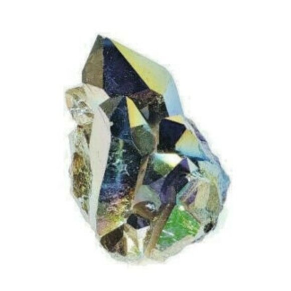 Accents | Aaa Natural Quartz Crystal Stone Rainbow Titanium Cluster ...